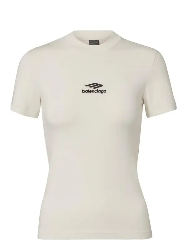 Balenciaga 3b Sports Icon Cotton-blend Jersey T-shirt - White