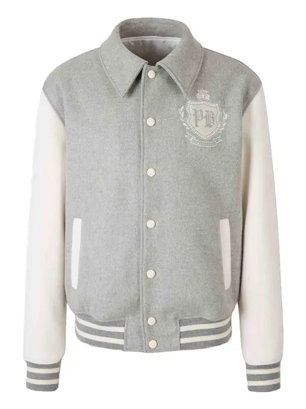 Balmain Wool And Cashmere Blend Bomber Jacket - Grey