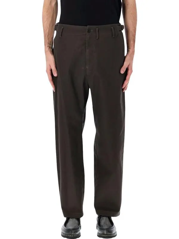 LEMAIRE Heavy Cotton Twill Carrot Trousers - Brown