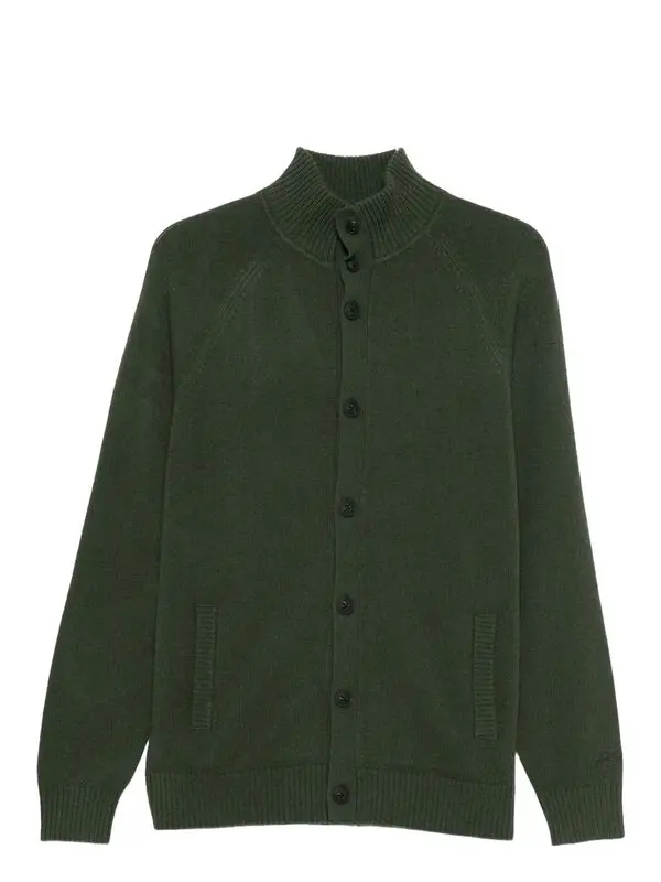 MC2 SAINT BARTH Wool Turtleneck Cardigan - Green