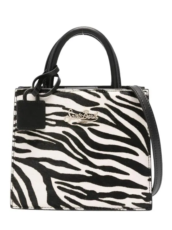 MC2 SAINT BARTH Zebra-print Shop Bag Mini - Multicolour
