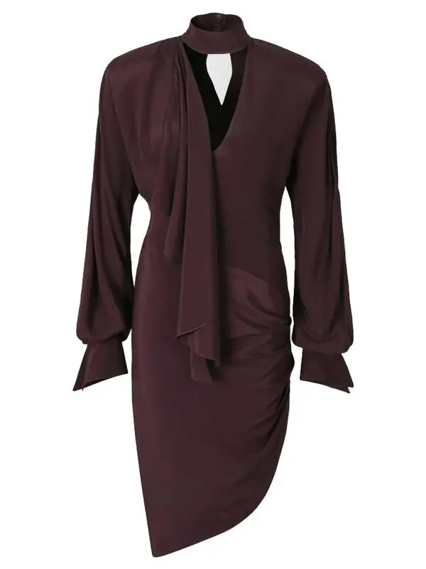 MUGLER Draped Mini Dress - Red