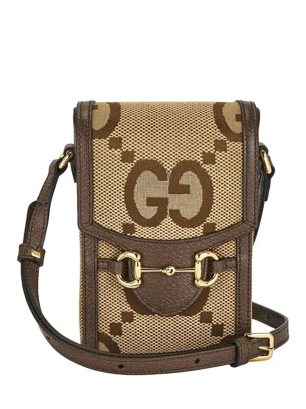 Gucci Jumbo Gg Mini Horsebit 1955 Crossbody Bag - Beige