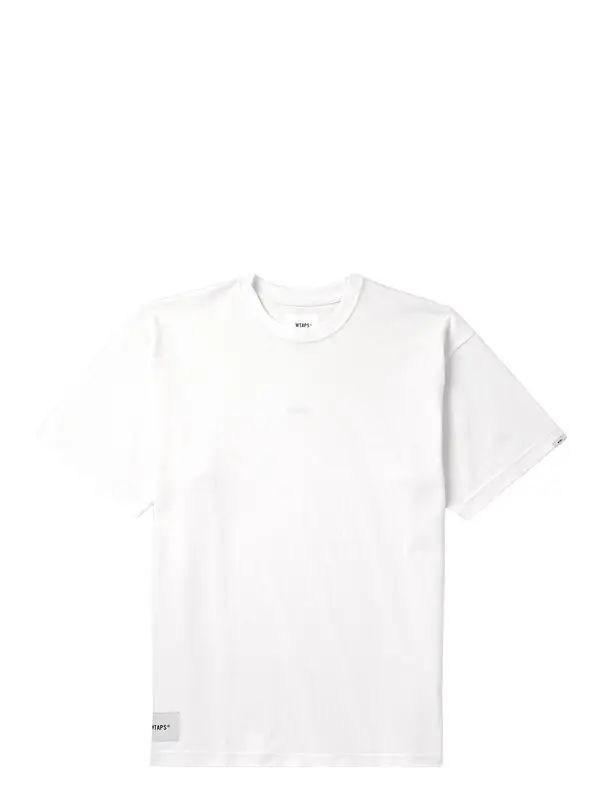 WTAPS Logo-appliquéd Cotton-jersey T-shirt - White