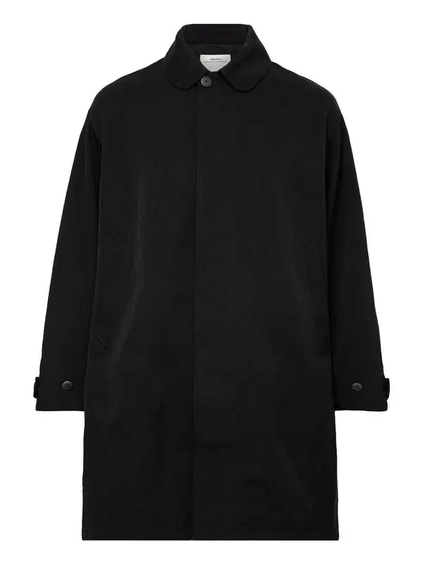 Visvim Balmat Wool And Linen-blend Twill Coat - Black