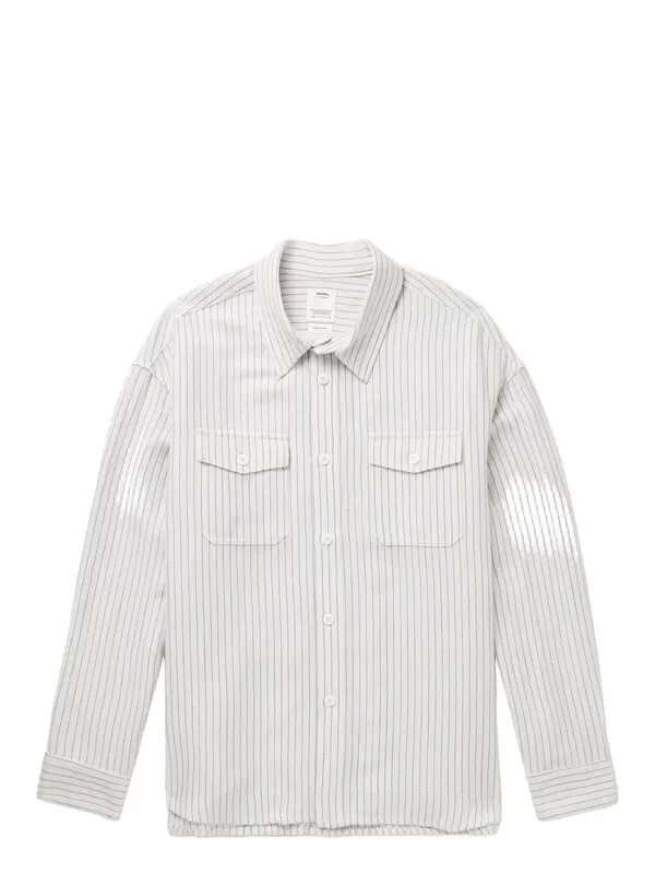 Visvim Lumber Striped Wool And Linen-blend Twill Shirt - White