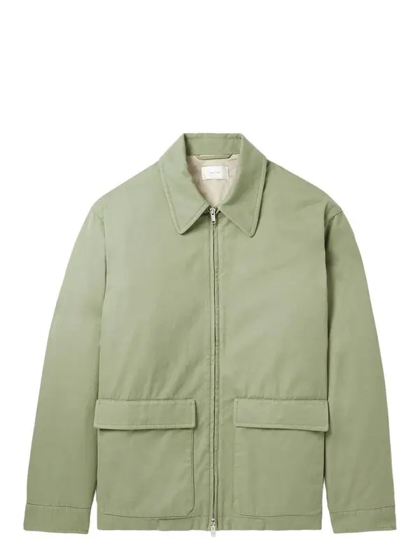 THE ROW Justo Cotton And Cashmere-blend Gabardine Bomber Jacket - Green