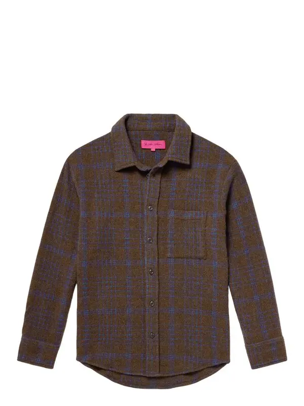 THE ELDER STATESMAN Checked Cashmere Overshirt - Brown