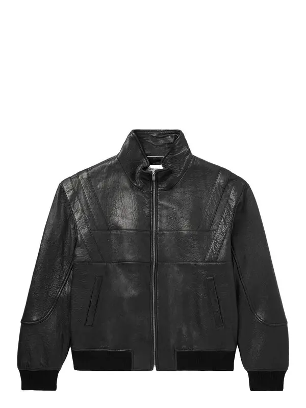 Saint Laurent Teddy Panelled Leather Blouson Jacket - Black