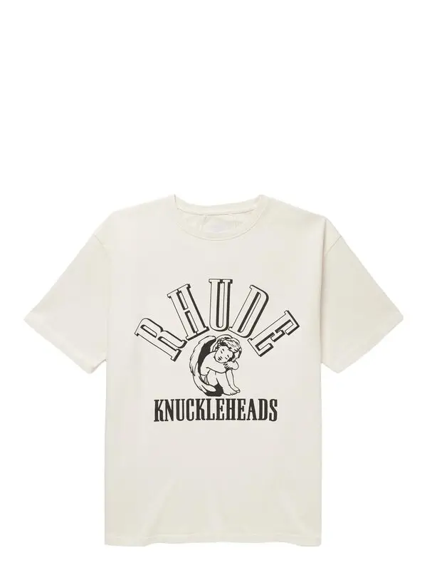 Rhude Logo-print Cotton-jersey T-shirt - White
