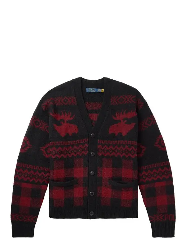Polo Ralph Lauren Jacquard-knit Cardigan - Red