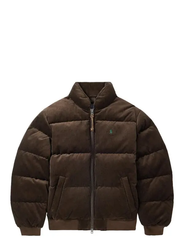 Ralph Lauren Wyoming Quilted Cotton-corduroy Down Mock-neck Bomber Jacket - Brown
