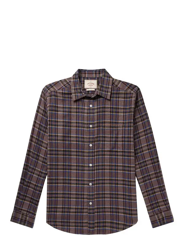Portuguese Flannel Teca Checked Organic Cotton-flannel Shirt - Brown
