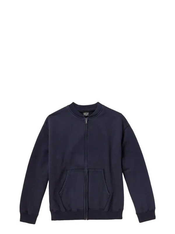ORSLOW Cotton-jersey Zip-up Sweatshirt - Blue