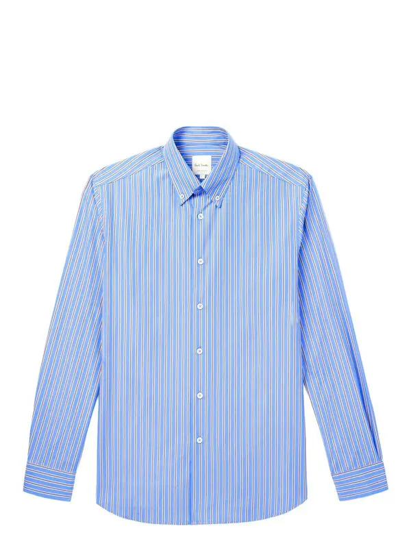 Paul Smith Striped Cotton-poplin Shirt - Blue