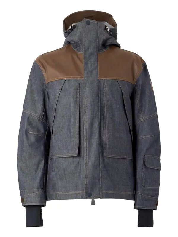 Moncler Langtang Leather-trimmed Ski Jacket - Blue