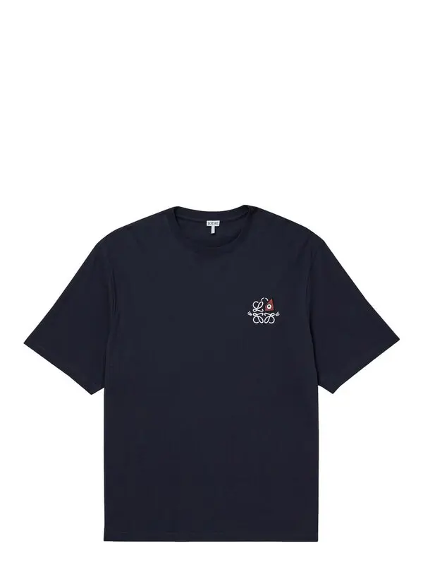 Loewe Logo-embroidered Cotton-jersey T-shirt - Blue
