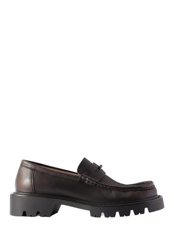 Loewe Sierra Leather Penny Loafers - Brown