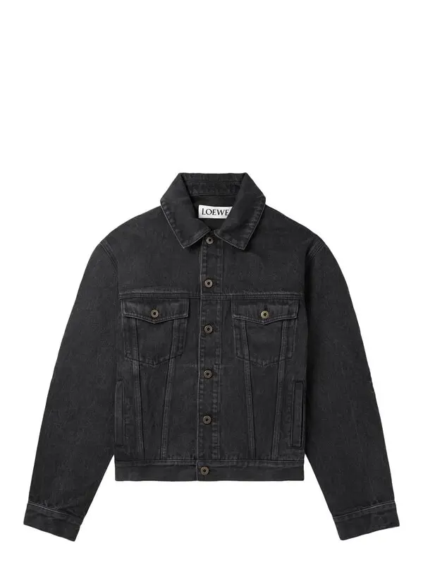 Loewe Anagram Logo-appliquéd Denim Jacket - Black