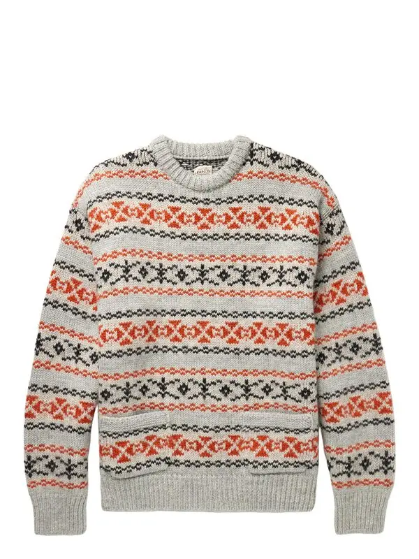Kapital Fair Isle Wool Sweater - Orange