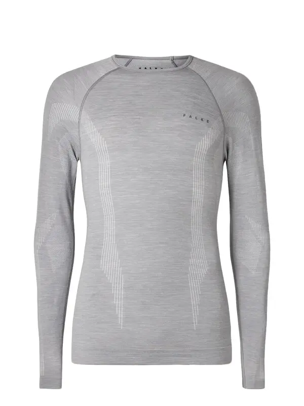 Falke Printed Ski Base Layer - Gray