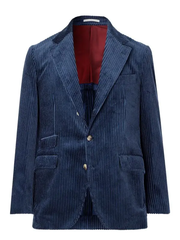 Brunello Cucinelli Cotton-corduroy Blazer - Blue