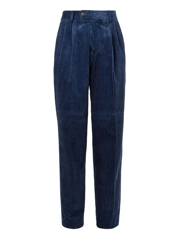 Brunello Cucinelli Straight-leg Cotton-corduroy Trousers - Blue