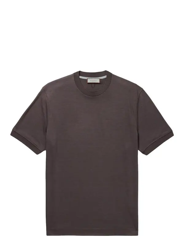 Canali Wool-jersey T-shirt - Brown