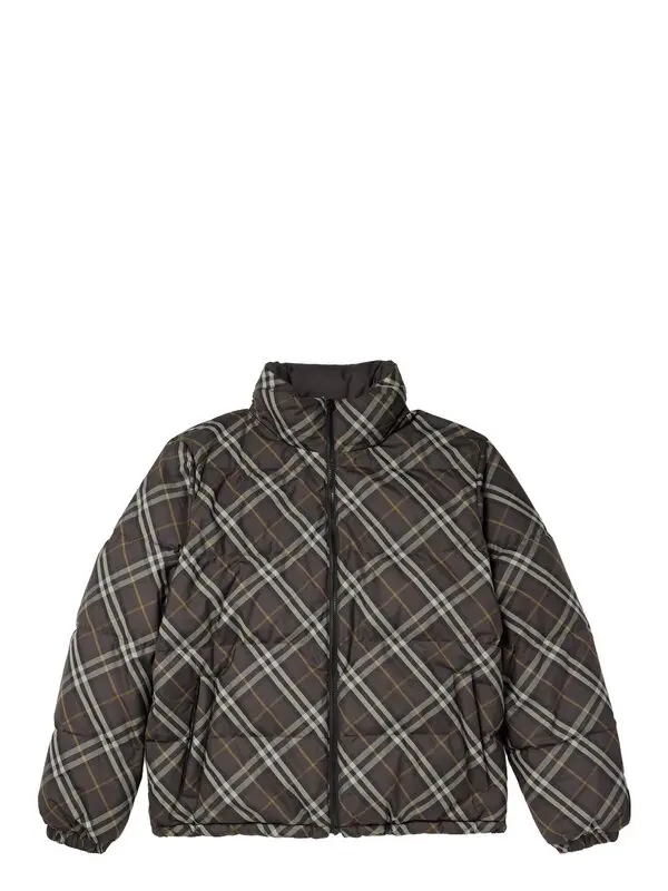 Burberry Reversible Checked Quilted Shell Down Jacket - Brown