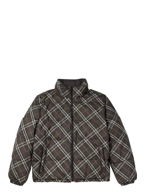 Burberry Reversible Checked Quilted Down Jacket - Brown