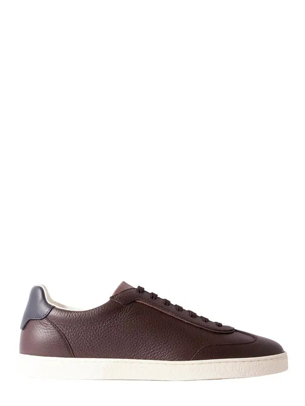 Brunello Cucinelli Coda Di Rondine Leather Sneakers - Brown