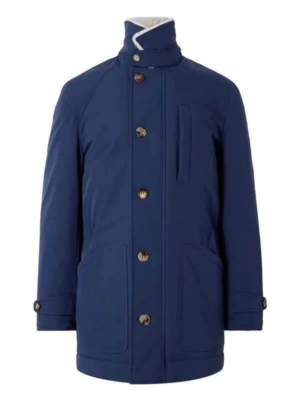 Brunello Cucinelli Shearling-trimmed Shell Parka - Blue