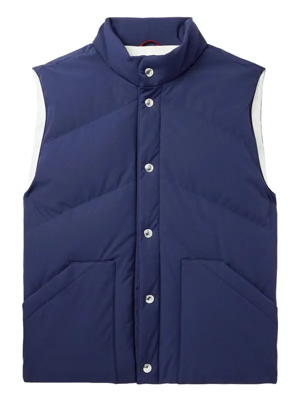 Brunello Cucinelli Quilted Shell Down Gilet - Blue