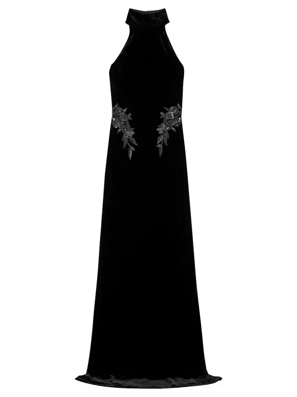 Zuhair Murad Embellished Velvet Gown - Black