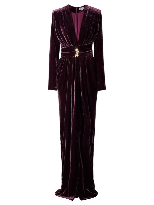 Zuhair Murad Embellished Velvet Gown - Purple