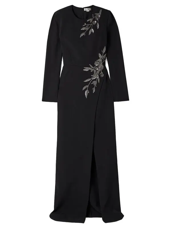 Zuhair Murad Embellished Draped Gown - Black