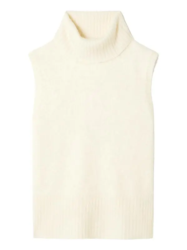 Veronica Beard Mazzy Brushed-cashmere Turtleneck Tank - Neutrals