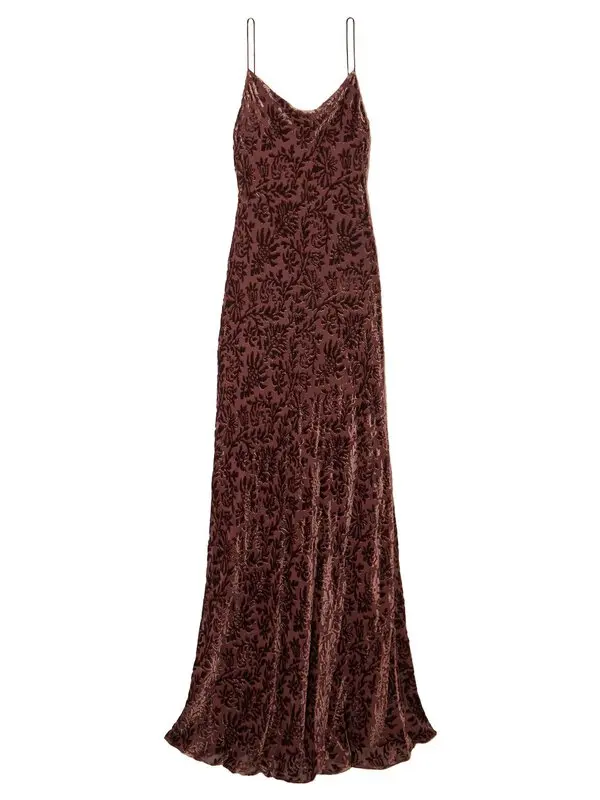 Veronica Beard Jolynn Devoré-velvet Maxi Dress - Purple