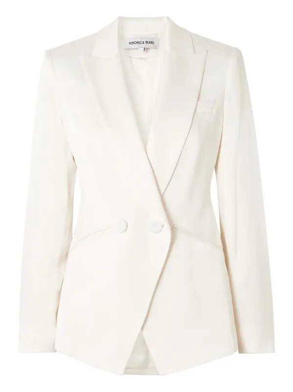 Veronica Beard Rickie Satin-crepe Blazer - White