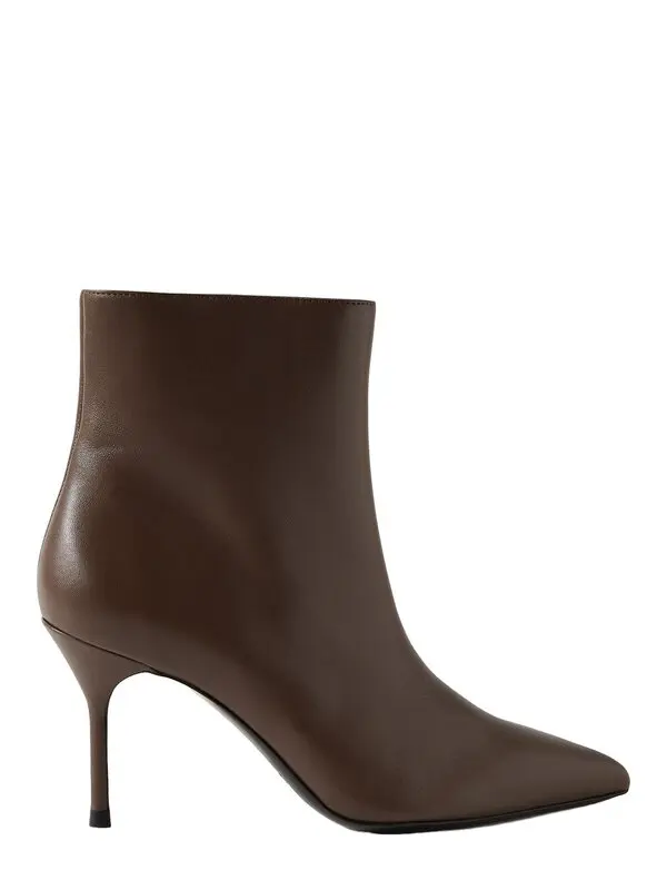 Staud Sebastian Leather Ankle Boots - Brown