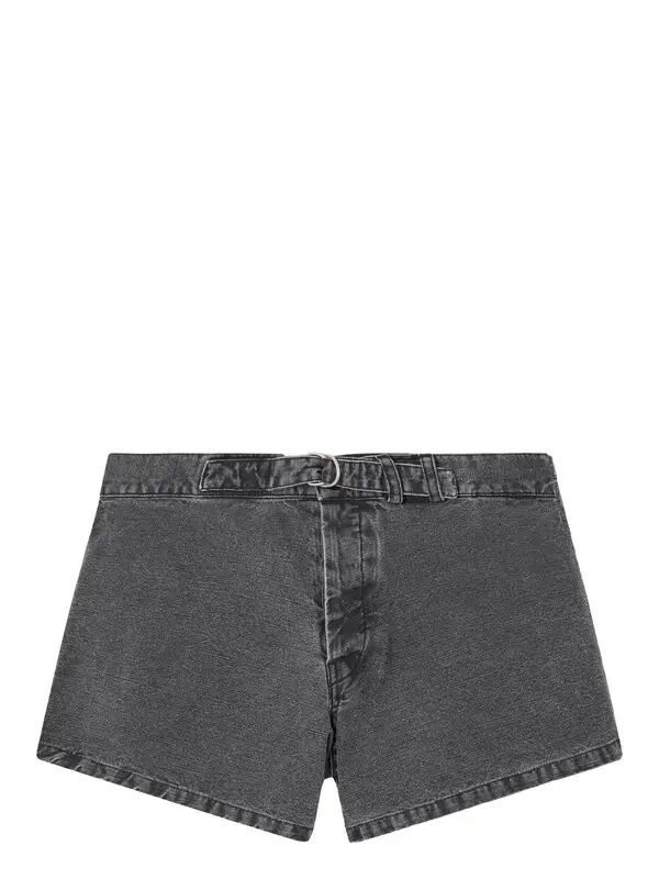 Our Legacy Oyster Belted Denim Shorts - Black
