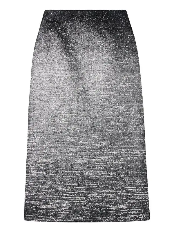 Oscar De La Renta Metallic Bouclé-tweed Midi Skirt - Black