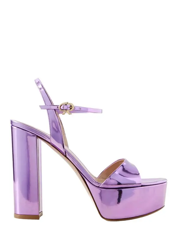 GIANVITO ROSSI Marlena 85 Mirrored-leather Platform Sandals - Purple