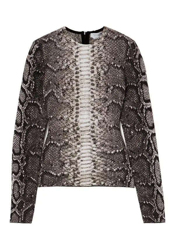 Gabriela Hearst Asha Snake-print Top - Gray