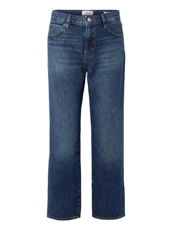 FRAME Hang Mid-rise Straight-leg Jeans - Blue