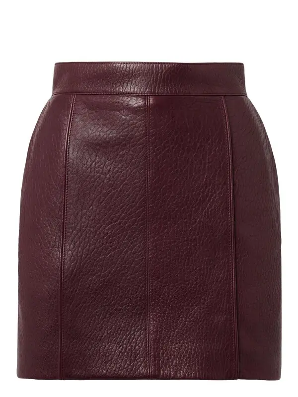 Chloé Textured-leather Mini Skirt - Burgundy