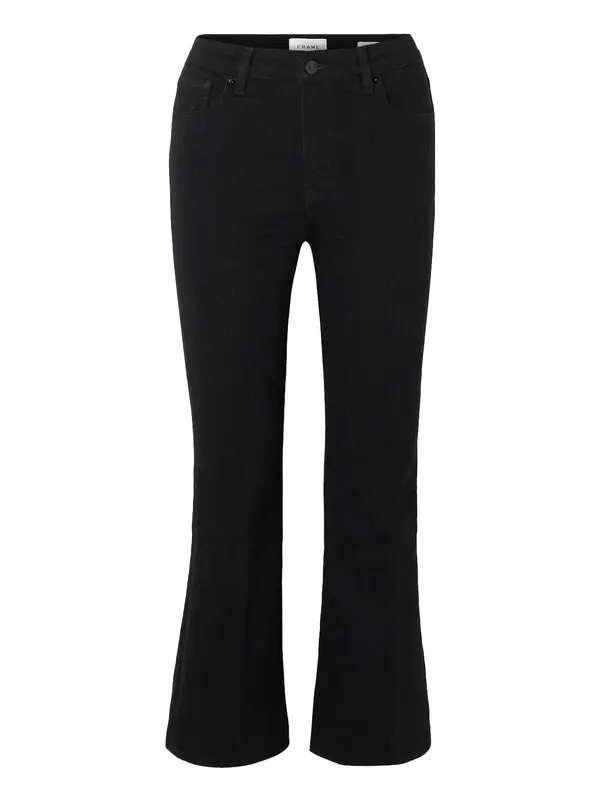 FRAME Reboot Crop High-rise Bootcut Jeans - Black