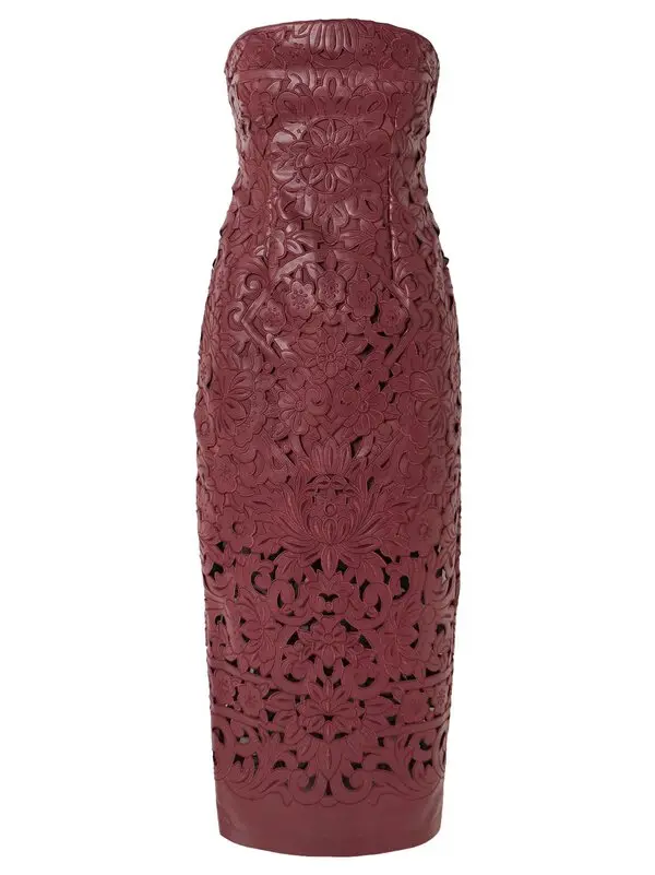Cult Gaia Raylene Strapless Cutout Midi Dress - Burgundy