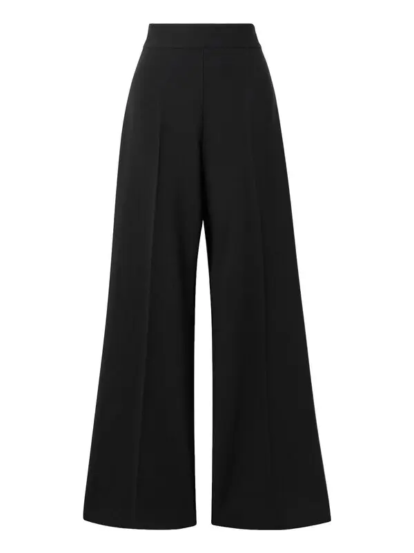 Carolina Herrera Diane Wool-blend Wide-leg Pants - Black