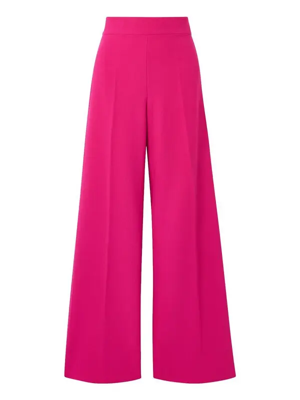 Carolina Herrera Diane Wool-blend Wide-leg Pants - Pink